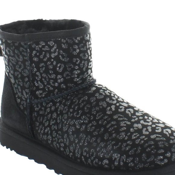 UGG | Shoes | Ugg Classic Mini Womens Suede Snow Leopard Boots Size 8 ...